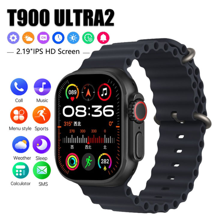 T900 Ultra 2 Big Screen Smart Watch 2.19 inch Bluetooth Call Men Women Sports Wireless Charging ...