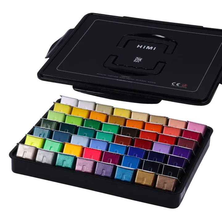 HIMI Gouache Paint Set Jelly Cup (30ML) - 56 Colors (Black Box) | Daraz ...