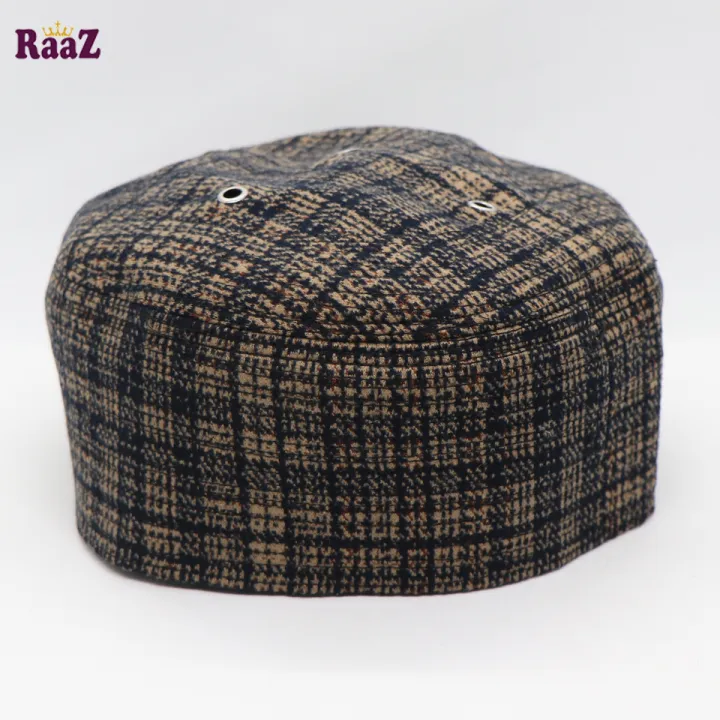 Brown Check Cotton Mesh Air Prayer Tupi - Cap For Men | Daraz.com.bd