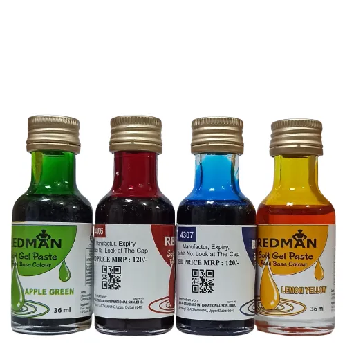 REDMAN ( 4 Pcs ) Soft Gel Paste Base Food Color Combo RASPBERRY RED ...