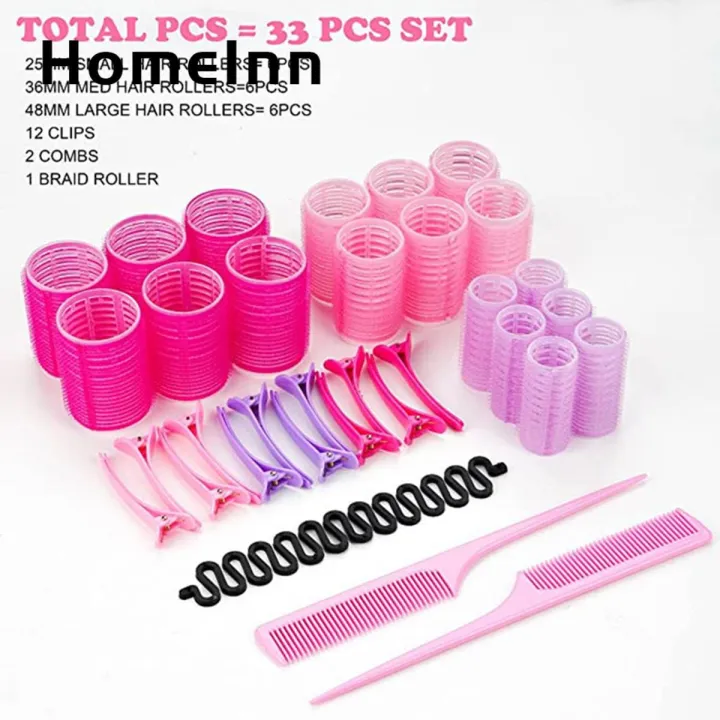 Hair Roller with Clips Combs Self-holding Hair Roller Set | Daraz.com.bd