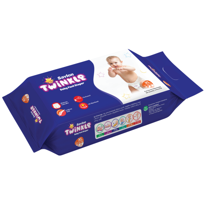 Savlon Twinkle Baby Pant Diaper Extra Large (12 – 20KG) – 4pcs | Daraz ...