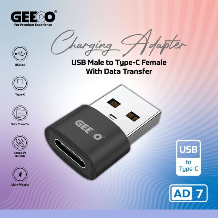 GEEOO AD7 USB Male to Type-C Charging Adapter & Data Transfer | Daraz ...