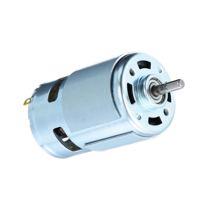 775 Double Ball Bearing DC Motor 5mm Knurling Shaft with Cooling Fan ...