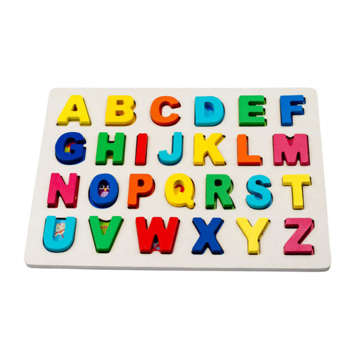 Wooden Alphabet Puzzle ABC Blocks Matching Game Montessori Jigsaw Early ...