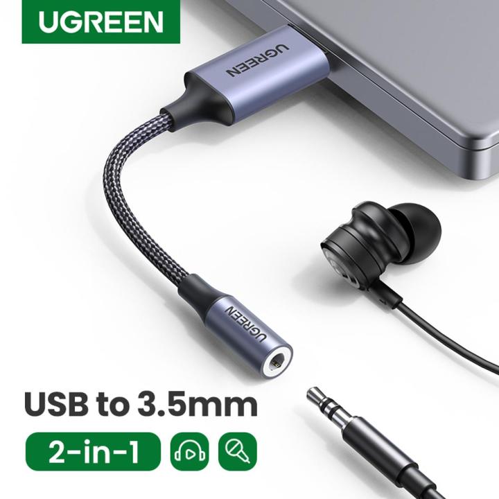 UGREEN USB to 3.5mm Audio Jack, USB A Sound Card Adapter Support Mic ...