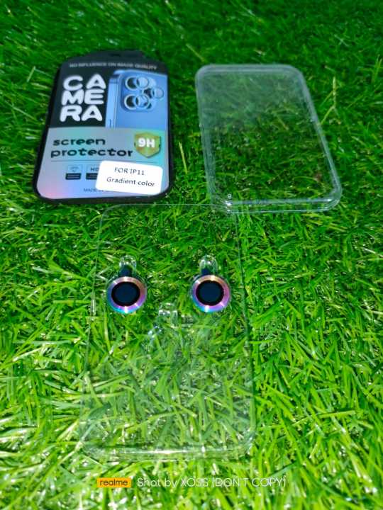 FOR APPLE IPHONE 11 RAINBOW METAL RING CAMERA LENS SCREEN PROTECTOR ...