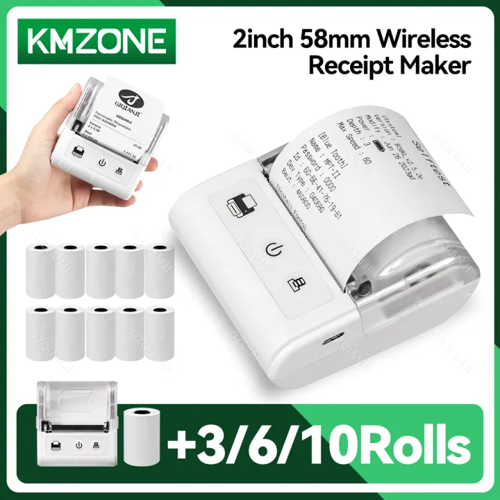 Mini Portable Printer Thermal Paper Printers 2 inch 58mm Bluetooth ...