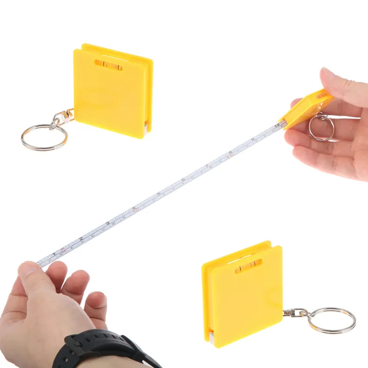 1m Mini Multifunctional Keychain Square Steel Tape Measure With ...