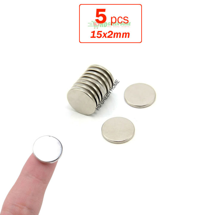 5 pcs x Round (15x2mm) Neodymium Magnet Disk Shape N35 NdFeB Rare Earth ...