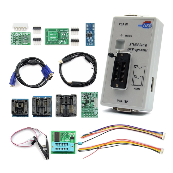 Serial ISP Programmer Set Kit with 11 Adapters +1.8V Adapter+SOP8 Test ...