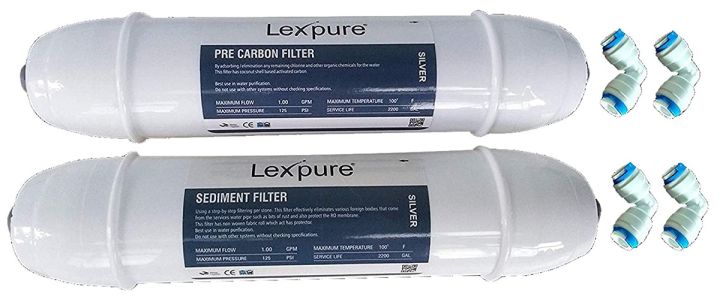 Lexpure Silver Pre Carbon + Sediment + 4 pcs Connector (Elbow) Suitable ...