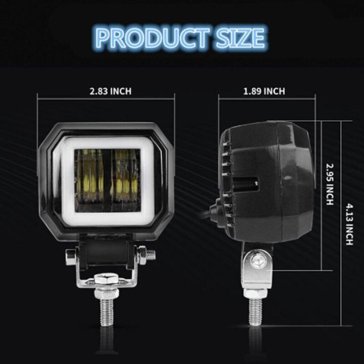 1pair 3Inch 12V 24V 6500K 40W Waterproof Square LED Portable Spotlights ...