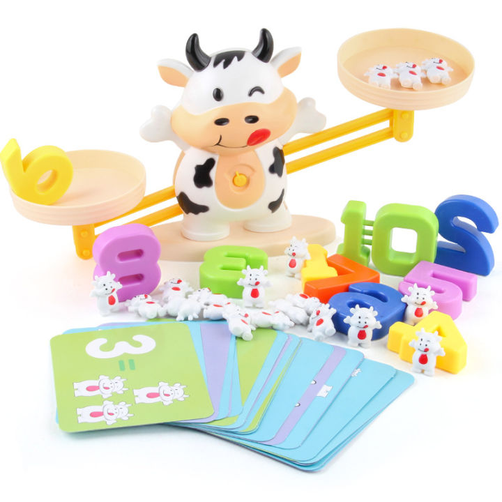 Math Match Toy Cow Balancing Scale Preschool Number Balance Toys Baby ...