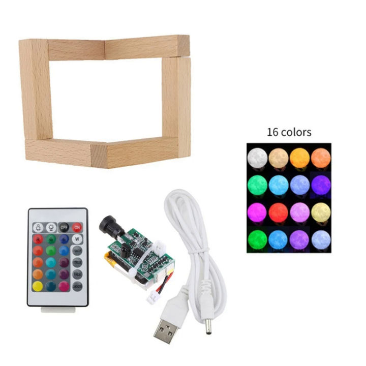 for Creative Moon Light Design DIY 16 Colors Remote USB Control Moon ...