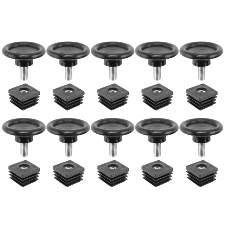 10 Sets 45mm Base Dia Adjustable Leveling Foot 25mmx25mm Square Tube ...