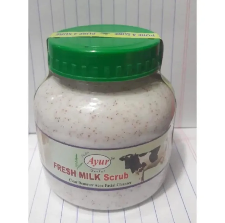 Ayur Herbal Fresh Milk Scrub Clear Remover Acne Facial Cleanser | Daraz ...