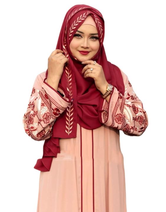 New Embroidery Borkha Dubai Cherry Fabric For Muslim Women Only Borkha ...