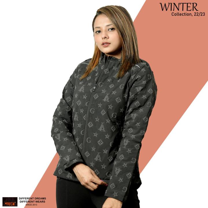 Shohure Black color Double part air proof Ladies jacket | Daraz.com.bd