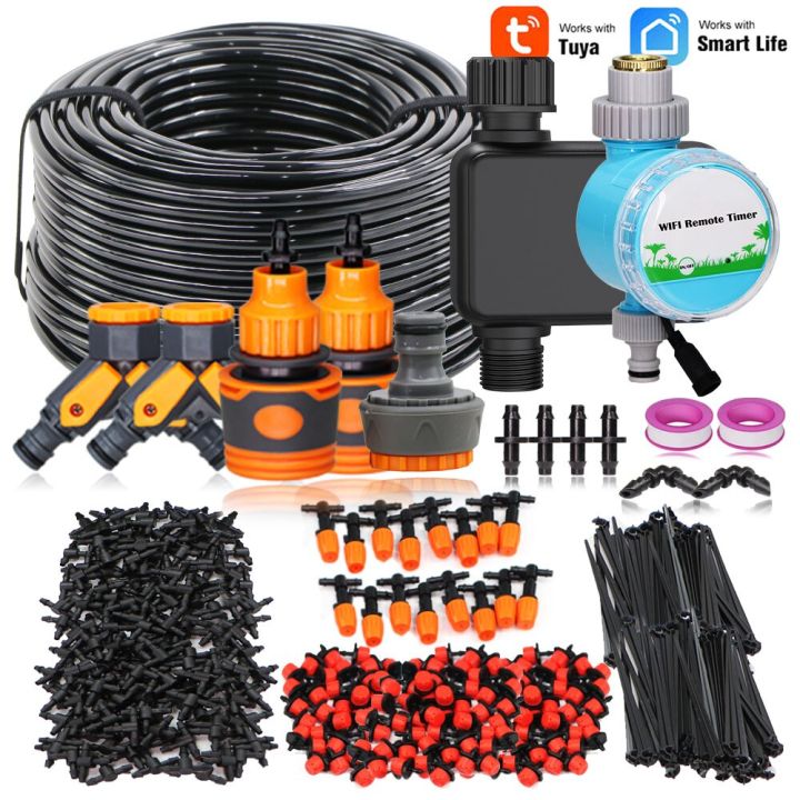 Smart Garden Drip Watering System 1/4”Hose 8-Holes Adjustable Nozzles ...