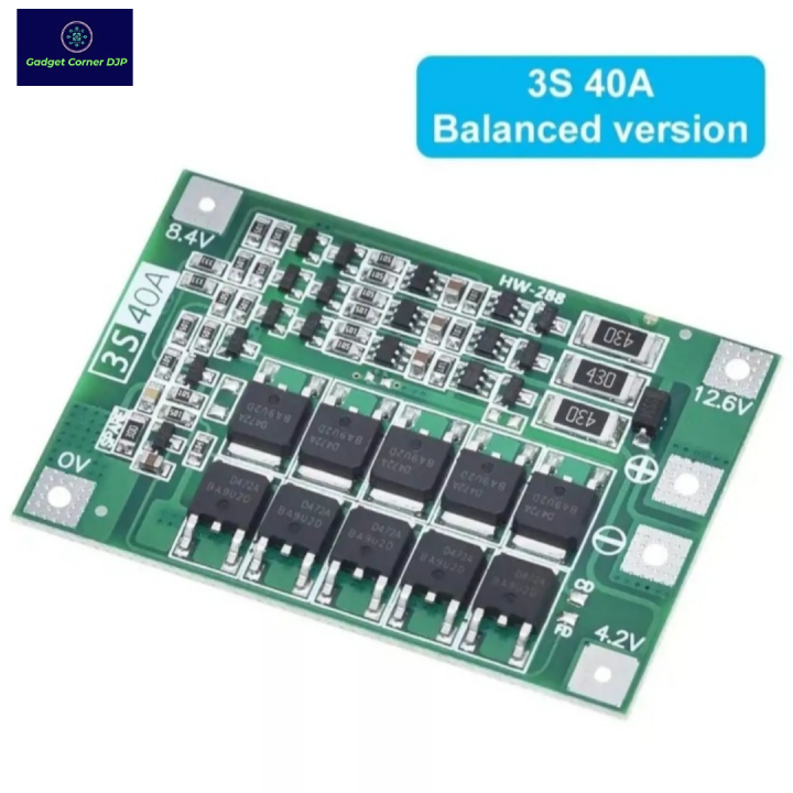 3s BMS 12V 20A - 40A - 60A battery 18650 Board Charger Protection ...