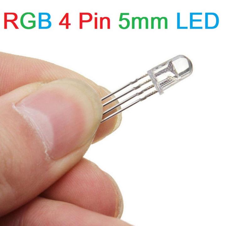 5Pcs- 4Pin RGB LED Transparent 5mm Water Clear RGB LED 5mm 4 Pin ...