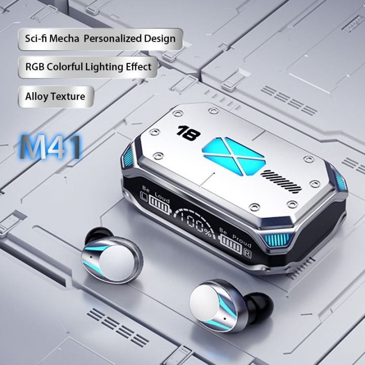 M41 V5.3 TWS Bluetooth Headphone Stereo Low Latency Video Game Earphone ...