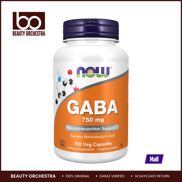 NOW GABA 750 mg – 100 Veg Capsules | Daraz.com.bd