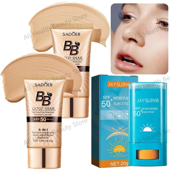 Gold Snail Sunscreen Cream Protector Facial Sun Block SPF50 BB Cream Isolation Lotion Concealer ...