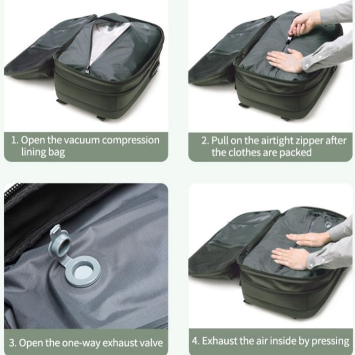 Vacpack Vacuum Compression Backpack Airback with Pump Men Waterproof ...