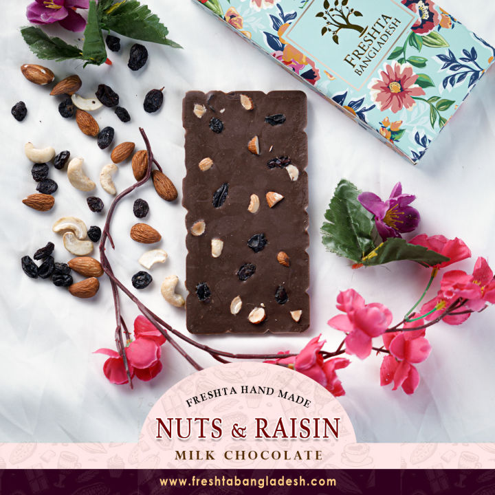 Freshta Premium Hand Made Nuts & Raisin Milk Chocolate | Daraz.com.bd
