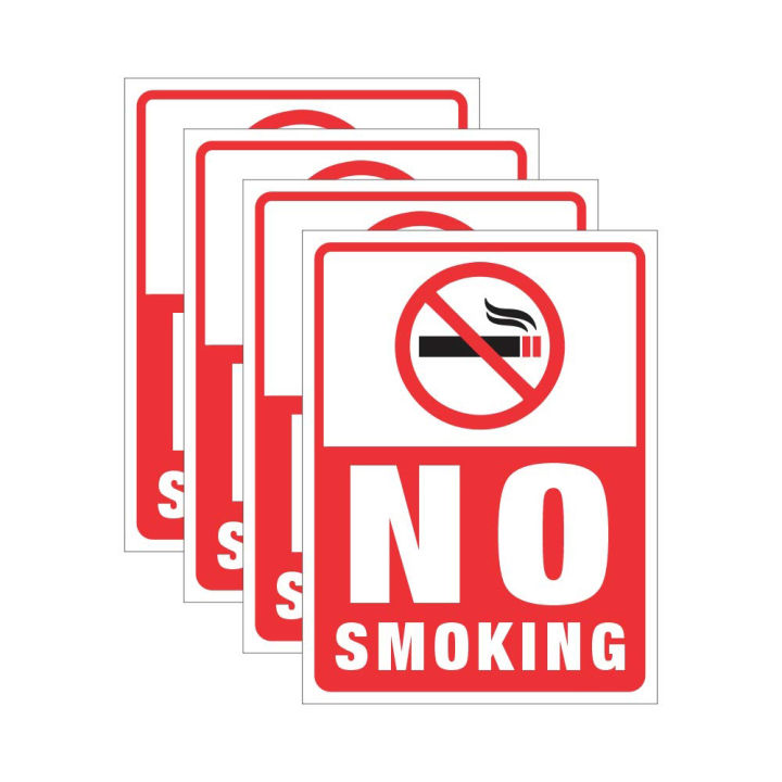Vicinity Vinyl sticker NO SMOKING Safety & Warning Sign pack of 4 ...