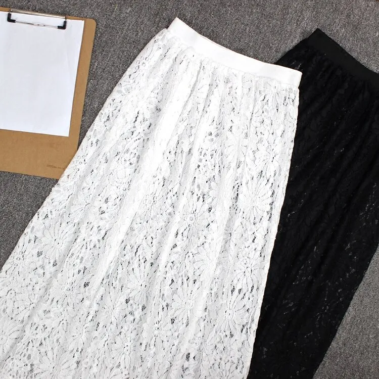 Women transparent slip see through bottom underskirt high waist thin a ...