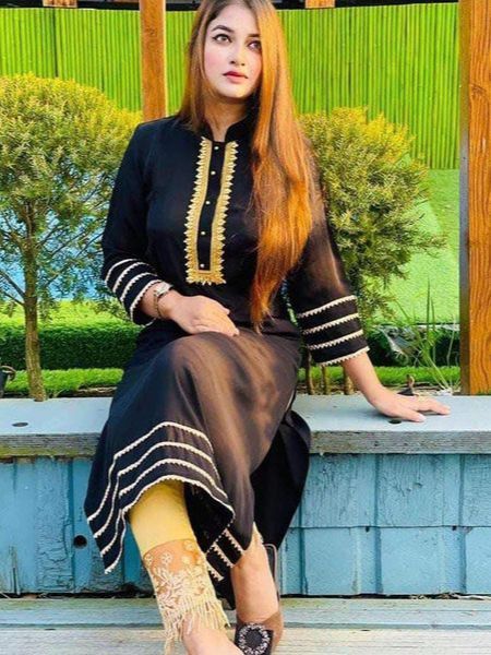 2-piece ready-made dress Dress-double georgette (stone leech at neck ...