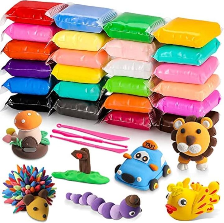 12 Colors Soft Super Light Clay Modeling Air Dry Clay For DIY Handmade ...