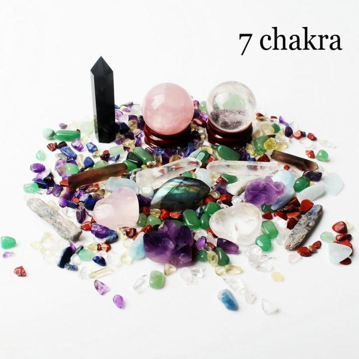 【VisioN Shop】A lot of Colorful Natural Crystal 7 Ball Gravel Mineral ...