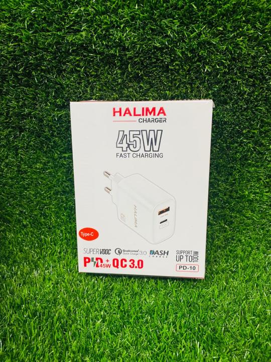 Original Halima 2 USB 45Ward PDH Fast Charging Adapter in Premium ...