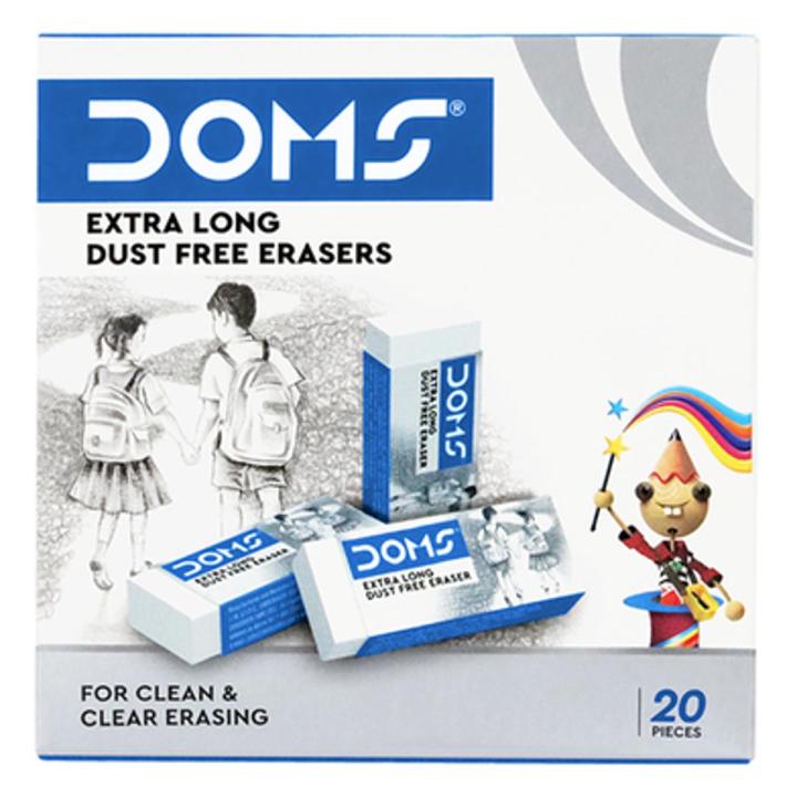 Doms Extra Long Dust Free Erasers Big Size 20pcs | Daraz.com.bd