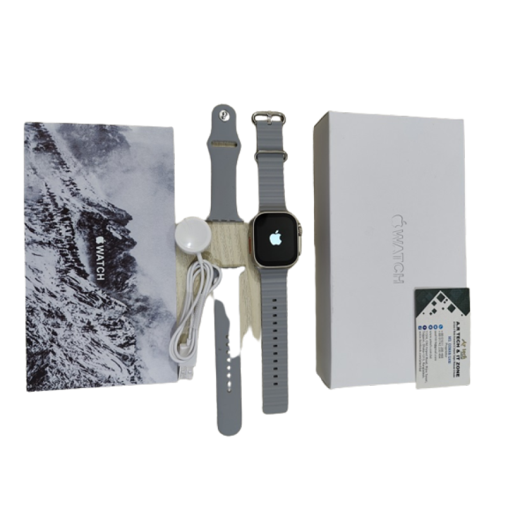 A2858 Ultra Smartwatch 8 With A.pple Logo Dual Strip - Silver | Daraz ...