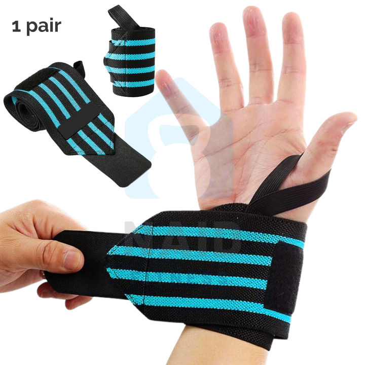 Wrist Support Weightlifting Training Band Bar Grip Barbell Straps Wraps ...
