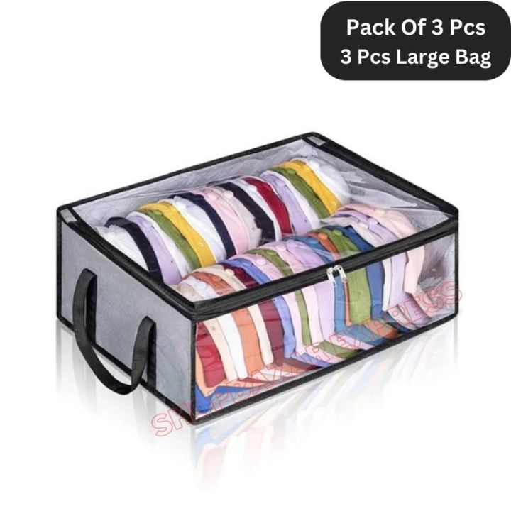 3 Pcs Inner wear Storage Bag, Underbed/Waredrob Inner Cloth Storage Bag ...