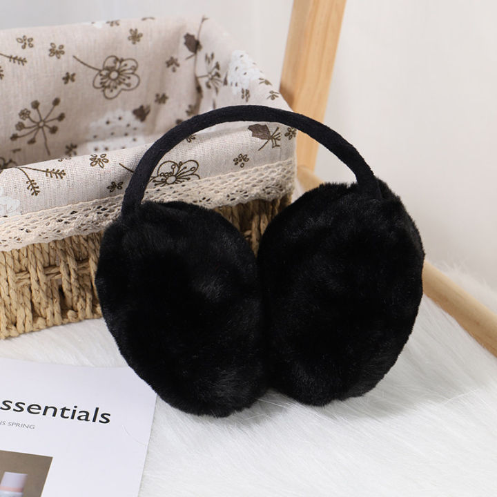 Winter Warm Ear Muffs Women Girls Fluffy Fold Burger Shape Children ...