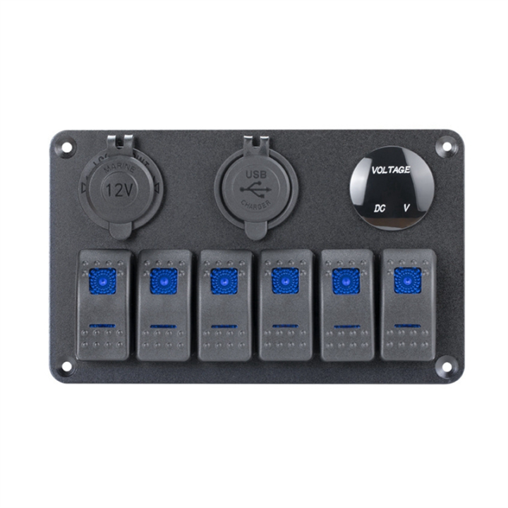 6 Gang Marine Rocker Switch Panel Waterproof 12 Volt | Daraz.com.bd
