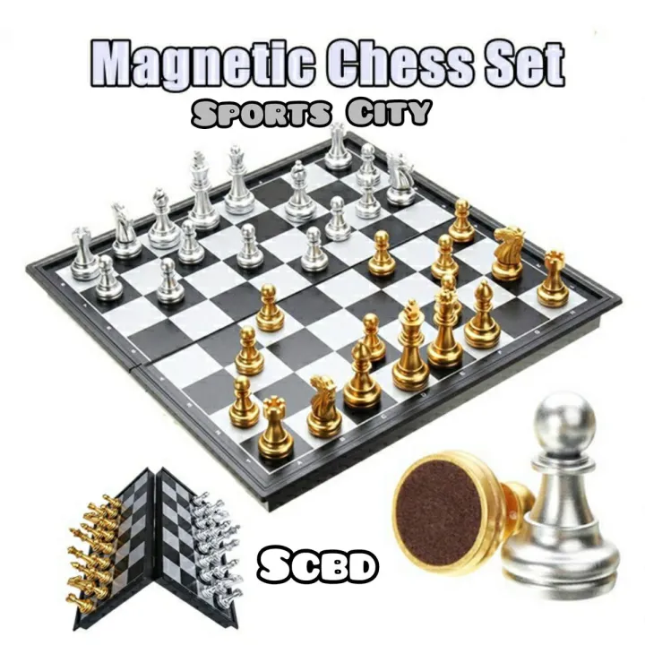 Magnetic Chess 14 Inch Golden & Silver Guti | Daraz.com.bd