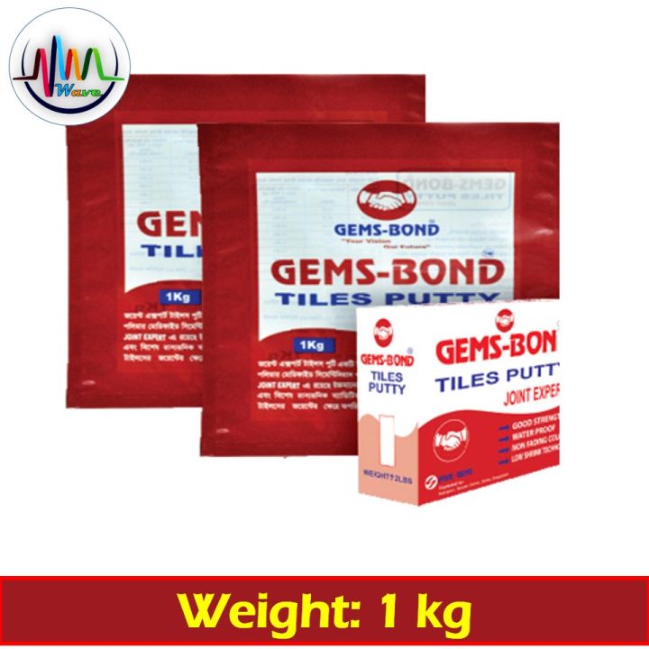 GEMS BOND Grout Tiles Putty/White Cement For Arts & Plumbing- 1kg ...