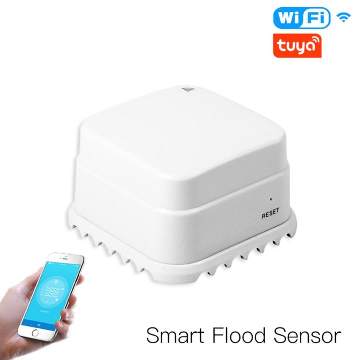 WiFi Smart Flood Sensor Water Leakage Detector Flood Overflow Alert ...