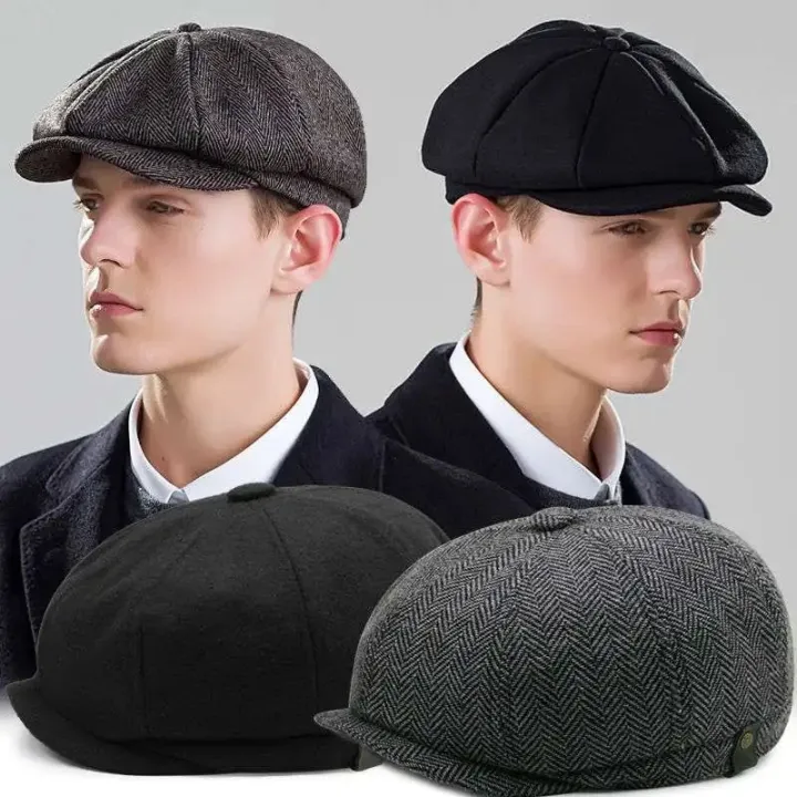 Men Simple Fashion Newsboy Hat Retro Vintage Beret Hats Casual Street ...