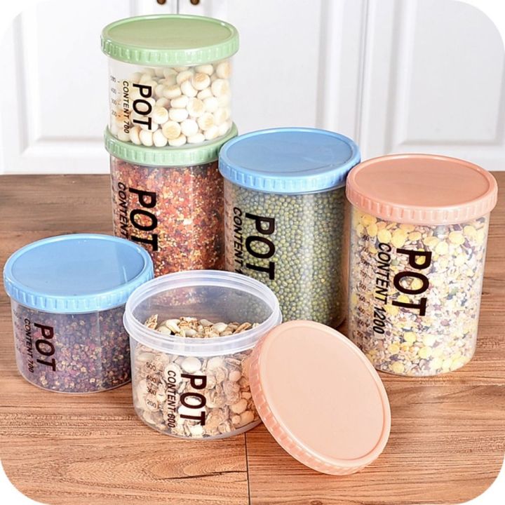 Portable Large Capacity Kitchen Food Storage Canisters Transparent ...