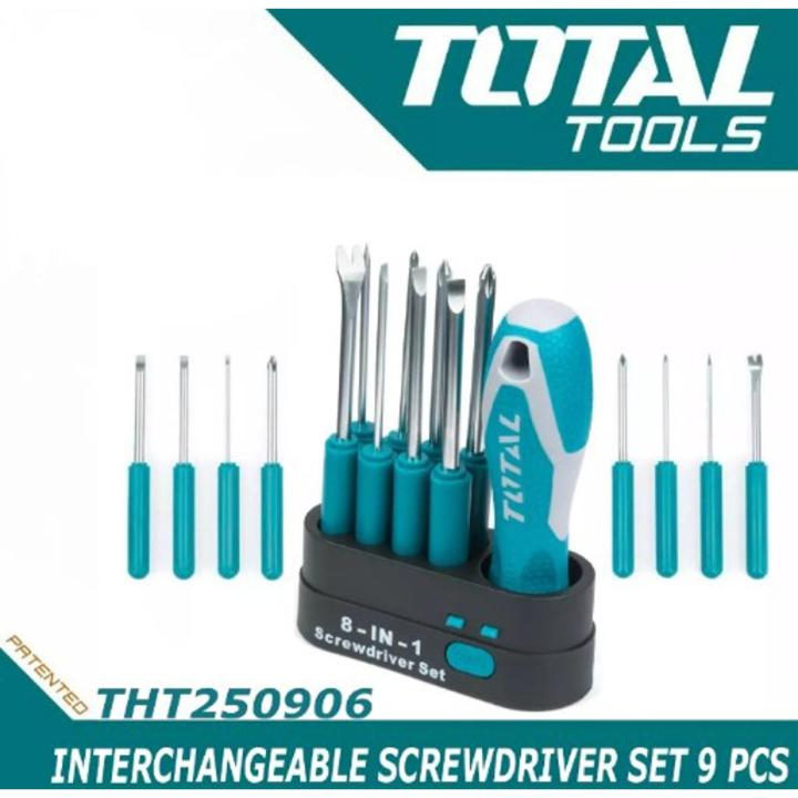 Total Interchangeable Screwdriver Set 9 Pcs (Tht250906) | Daraz.com.bd