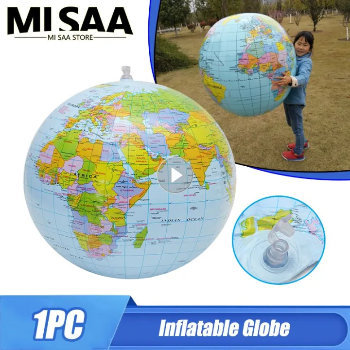 30CM Inflatable Earth World Geography Globe Map Balloon Toy Beach Ball ...